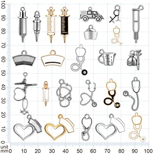 Amazon.com: 108 Pieces Nurse Charms Stethoscope Charms Antique Medical ...