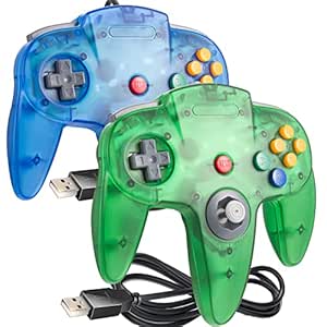 Amazon.com: 2 Pack PC USB N64 Controller, SAFFUN N64 Wired PC Gamepad ...
