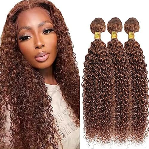 Amazon.com : #30 Bundles Human Hair Bundles Curly Wave Remy Hair Weave ...