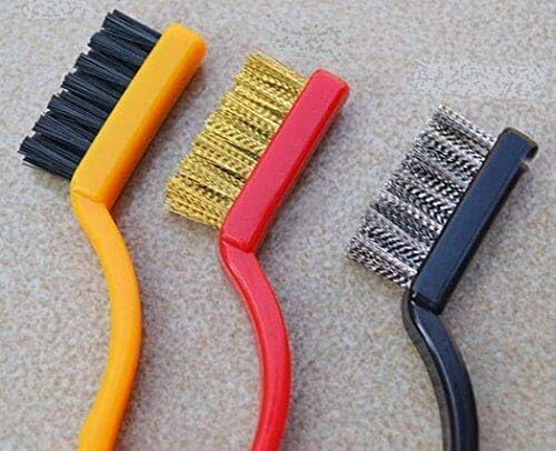DellyBoom 3 pc Mini Wire Brush Set with Brass, Nylon, Stainless Steel ...