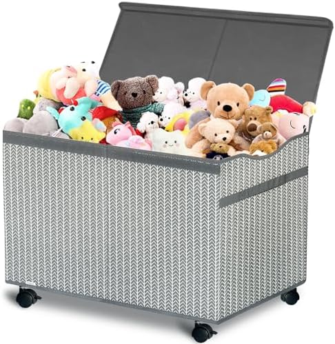 Amazon.com: VERONLY Large Toy Box Storage Chest with Wheels for Boys ...