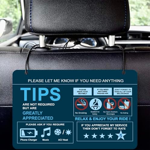 Amazon.com: 2 Pack Rideshare Tip Ratings Safety Signs Compatible with ...