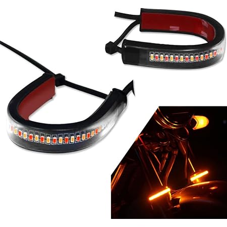 Amazon.com: GTINTHEBOX 2PC Flexible Switchback Dual-Color Red & Amber ...