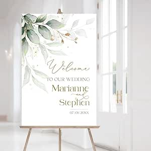 Amazon.com : Sage Wedding Welcome Sign Template | Printable Greenery ...