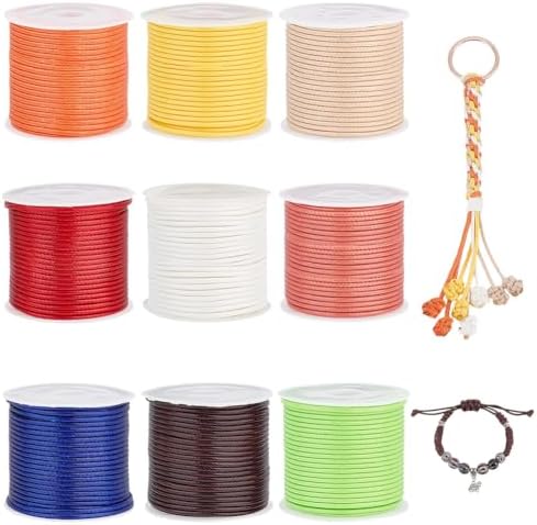 Amazon.com: Cridoz 20 Rolls Wax String for Bracelet Making, Waxed ...