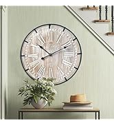 Amazon.com: EMAX HOME 20 Inch Large Farmhouse Wall Clock, Rustic ...