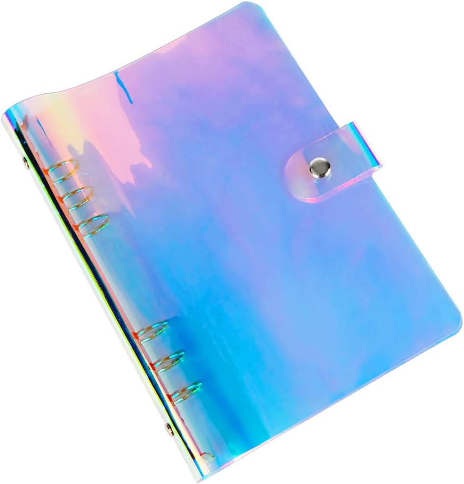 A5 Size 7"x9.25" 6-Ring Rainbow Binder Covers Colorful Clear Soft PVC ...