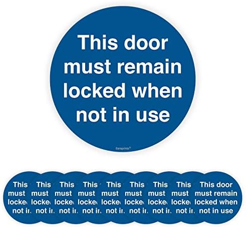 Pack of 10 Keep Door Locked Sticker Self adhesive Waterproof Vinyl ...