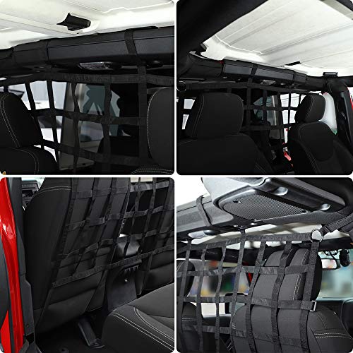 Snapklik.com : JeCar For Jeep Wrangler Cargo Net Back Seat Divider Net ...