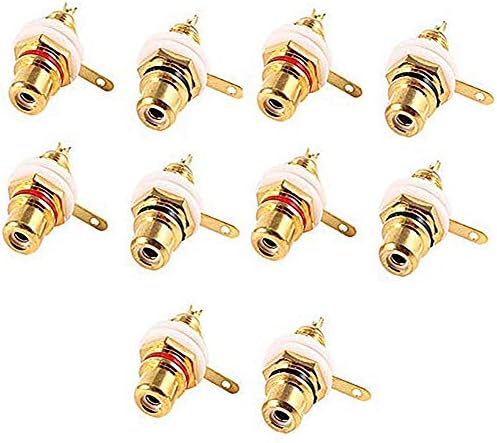 Amazon.com: uxcell RCA Female Panel Mount Chassis Socket Jack Connector ...