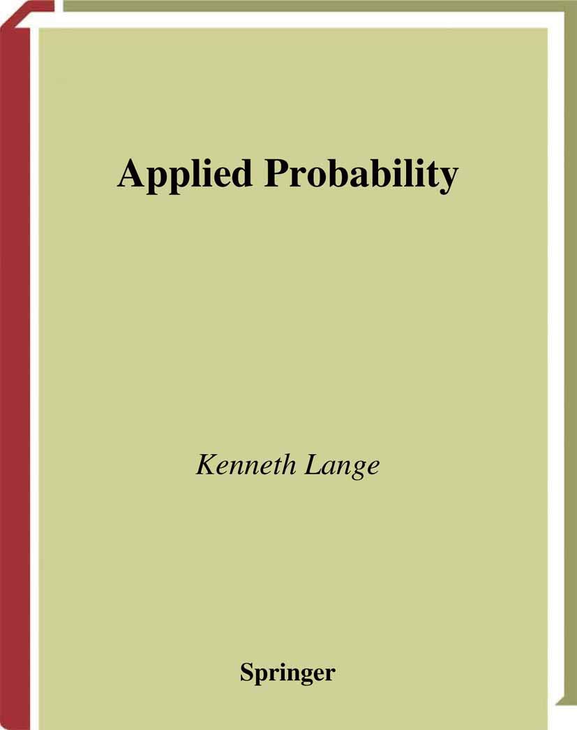 Amazon.com: Applied Probability (Springer Texts in Statistics): 9780387004259: Lange, Kenneth: Books