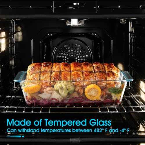 NUTRIUPS 5.7QT Extra Large Deep Glass Baking Dish Microwave & Oven Safe ...