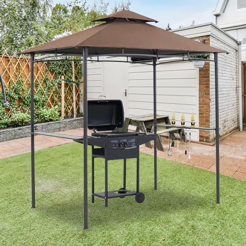 Grill Gazebo 8'×5' Barbeque Gazebo Canopy Tent Shelter with 2 Tier ...