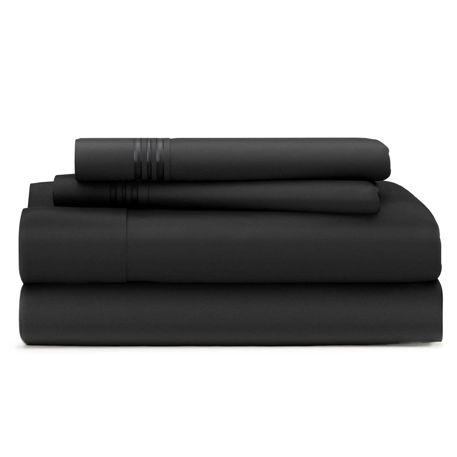 Amazon.com: Cosy House Collection King Size Bed Sheets - Black Luxury ...