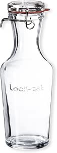 Luigi Bormioli 11466A Lock Eat Carafe 1L, Durable Glass Carafe ...