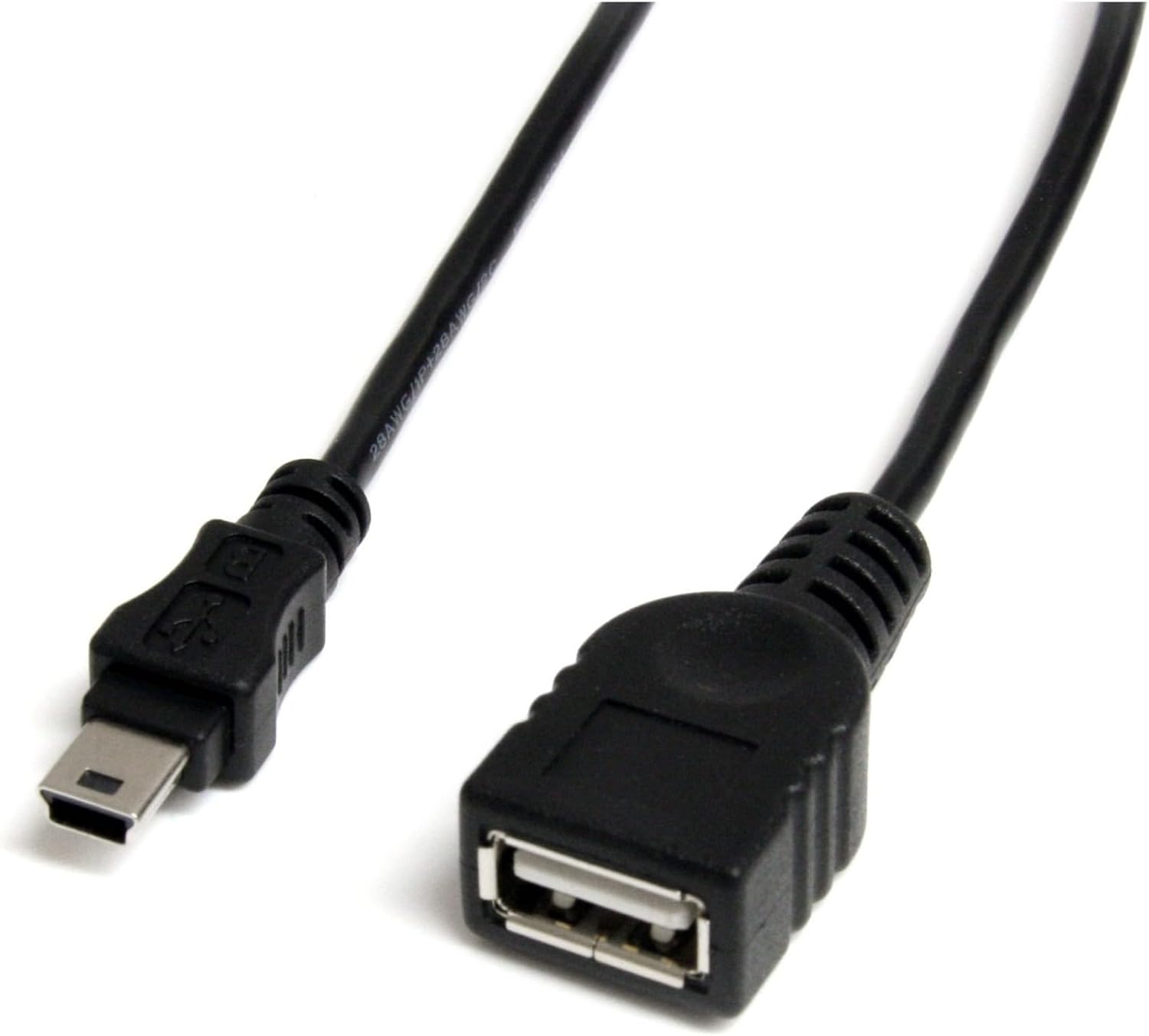 StarTech.com 1 ft Mini USB 2.0 Cable - USB A to Mini B F/M - USB Cable ...