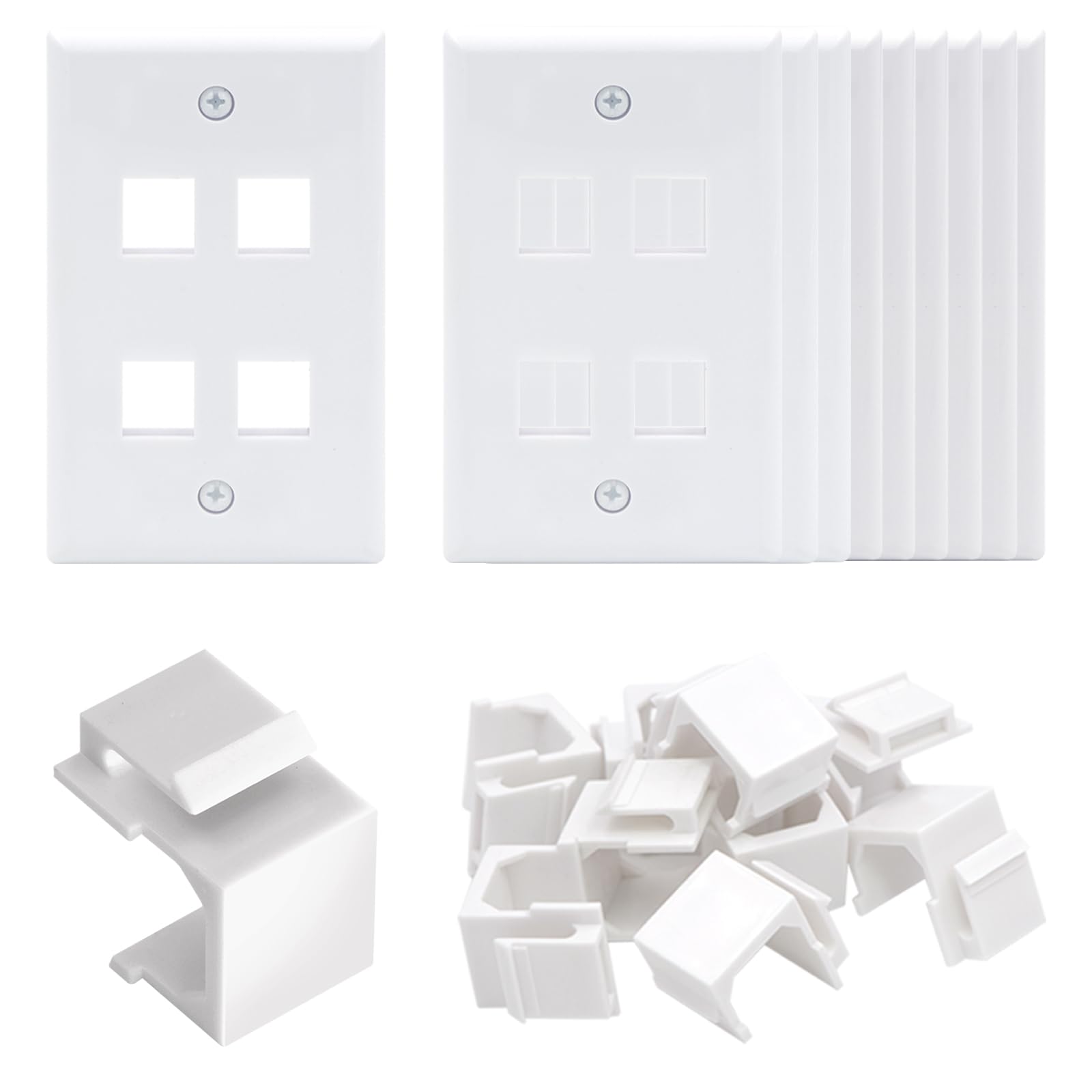 Amazon.com: VCE 30-Pack Blank Keystone Jack Inserts in Black Bundle ...