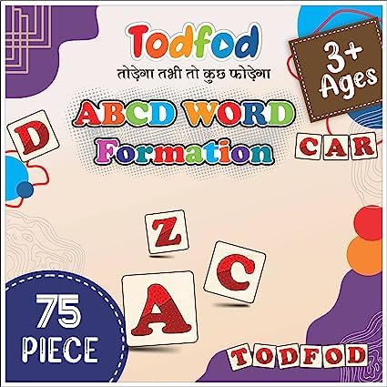 TodFod Wooden ABCD Word Formation Toy for Kids & Children 75 Pieces ...