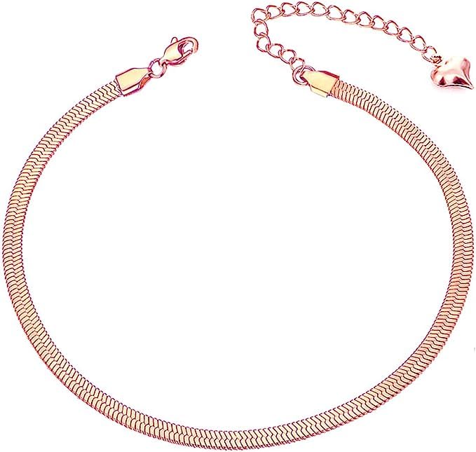 El Regalo 1PC Stainless Steel Anklet- Anti Tarnish, Waterproof 18K Rose ...
