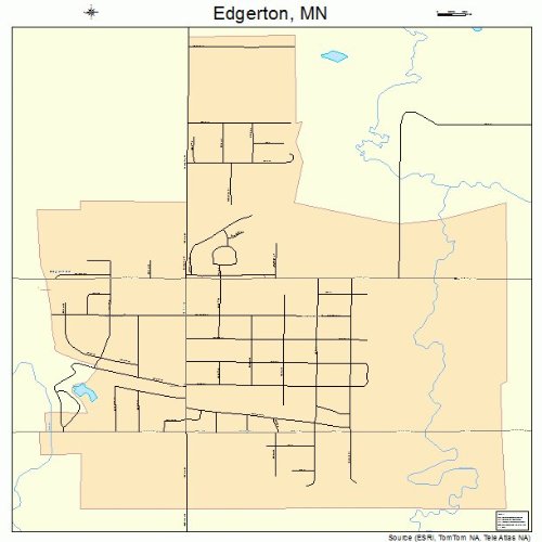 Amazon.com: Large Street & Road Map of Edgerton, Minnesota MN - Printed ...