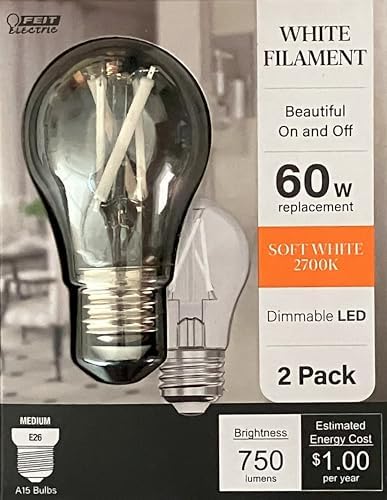 Feit 60W Soft White (2700K) A15 Ceiling Fan LED Light Bulb (2-Pack ...