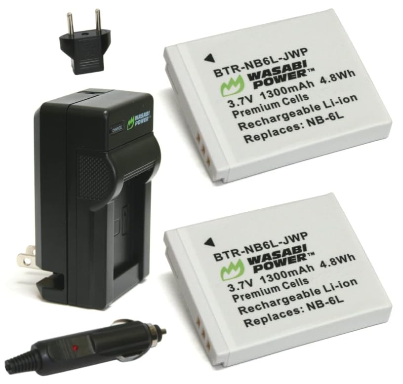 Amazon.com : Wasabi Power CAS NP-6L Battery (2-Pack) and Charger Kit ...