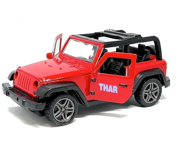 Mahindra Metal Thar Model Car, Pack of 1, Red Toy car for Kids, Mini ...