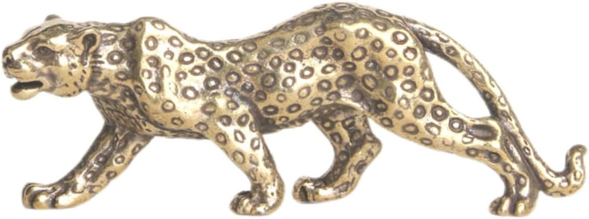 Amazon.com: Zerodeko Brass Leopard Ornament Feng Shui Animal Statue ...