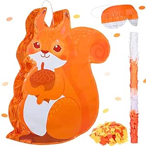Squirrel Pinata Bundle with a Blindfold and Bat (16 x 12 x 3 Inches ...