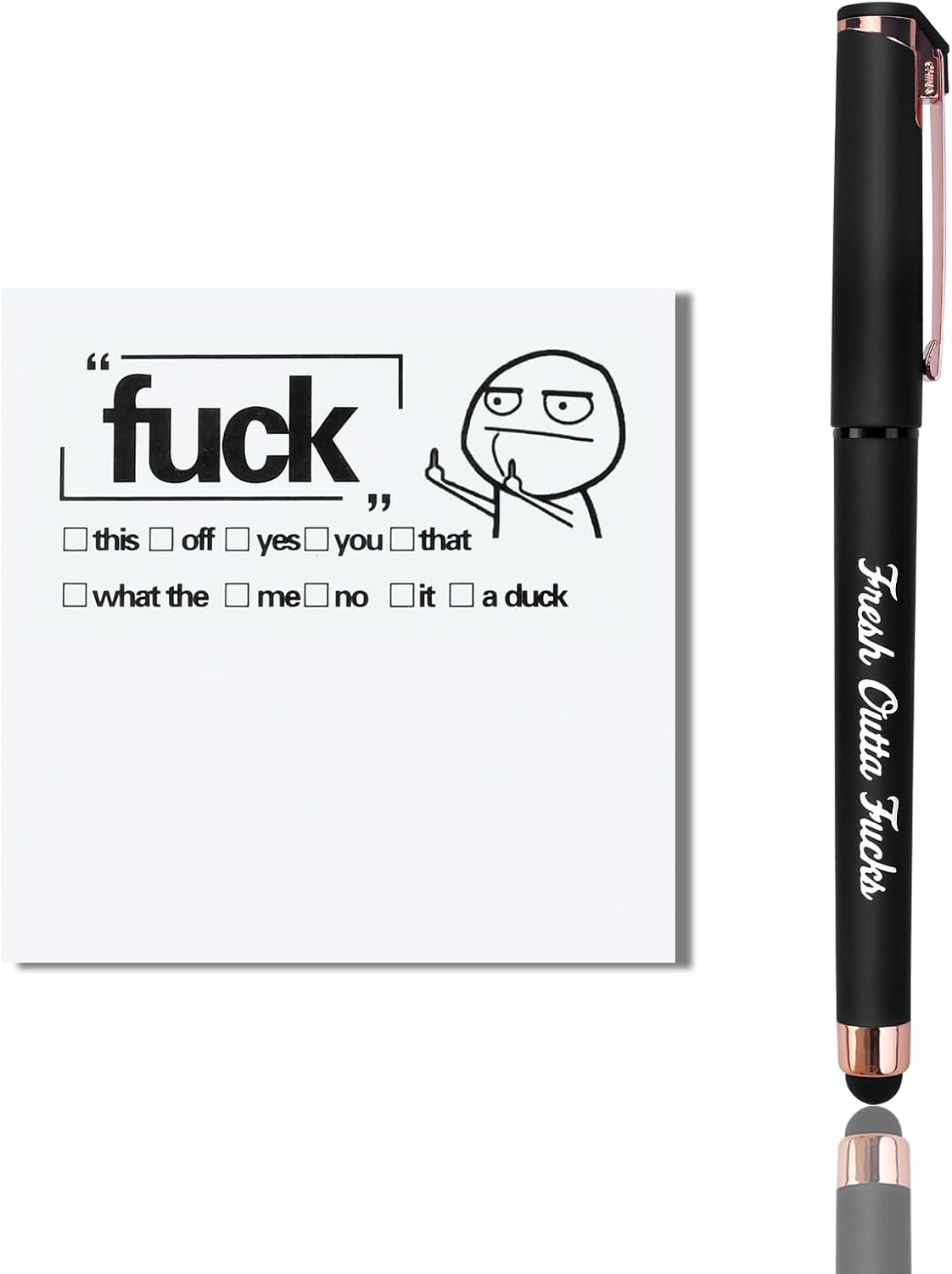 Funny Small Christmas Gifts for Men Women Gag Pad and Pen Set White ...