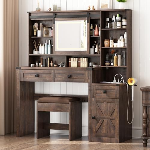Amazon.com: Maupvit Corner Makeup Vanity, Corner Vanity Desk with ...