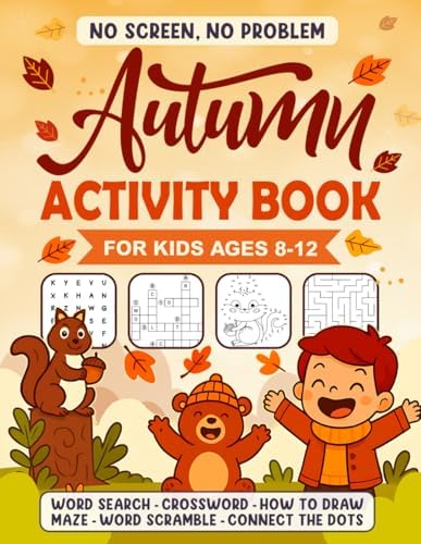 No Screen, No Problem: Autumn Activity Book for Kids Ages 8-12: Word ...