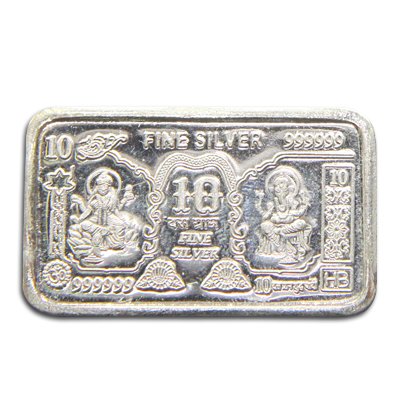 PURAN 999 Silver Coin Laxmi Ganesh (Note - 10Gm - GIFT BOX) : Amazon.in ...