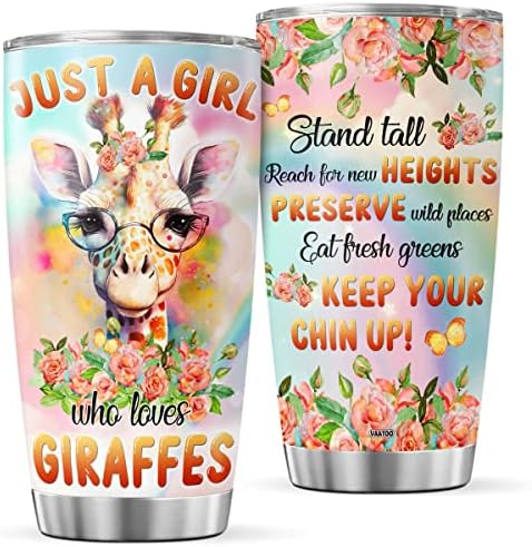 Amazon.com | VAATOO Giraffe Coffee Tumbler Just A Girl Who Loves Travel ...