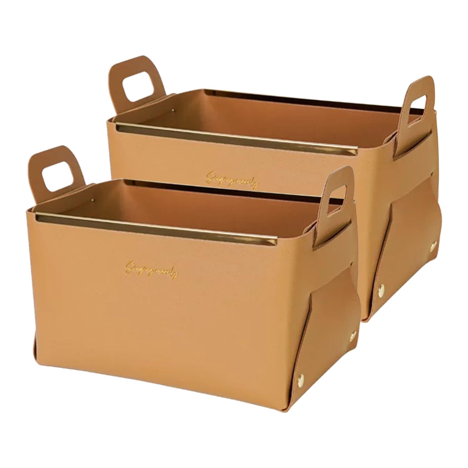 Amazon.com: Decorative Faux Leather Basket,Small Catchall Basket for ...