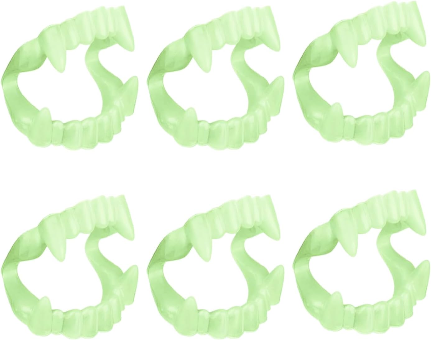 6pcs Vampire Teeth Fangs,Luminous Dentures Halloween Decor Glowing ...