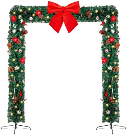 Amazon.com : VINGLI 8FT Christmas Archway, Lighted Holiday Arch Decor ...
