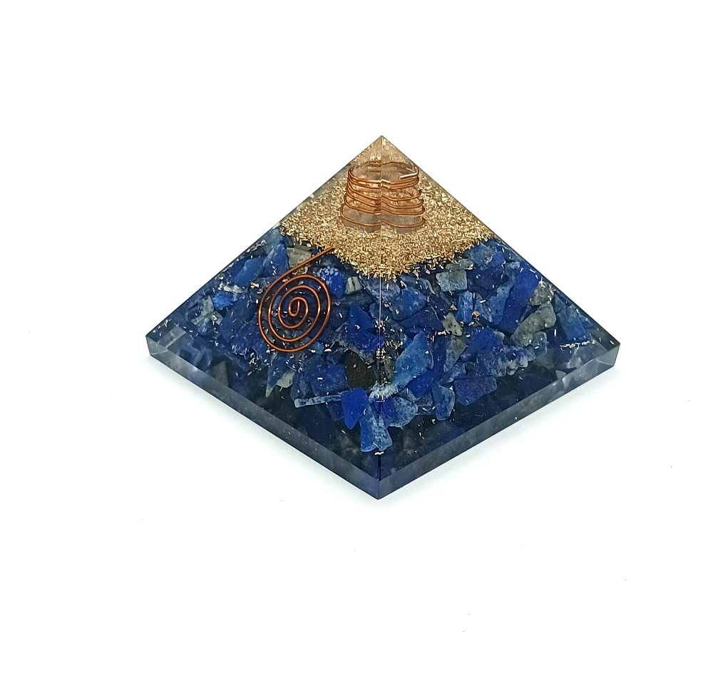 Buy ORGONE LAPIZ Lazuli Copper Coil Pyramid ORGONITE LAPIZ Lazuli ...