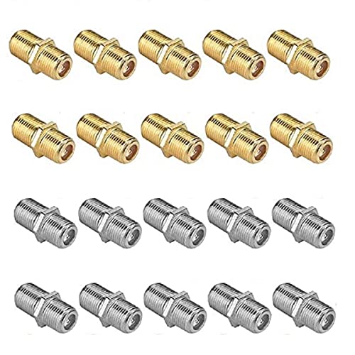 20 pcs F-Type RG6 Coaxial Connectors, Female to Female Extension ...