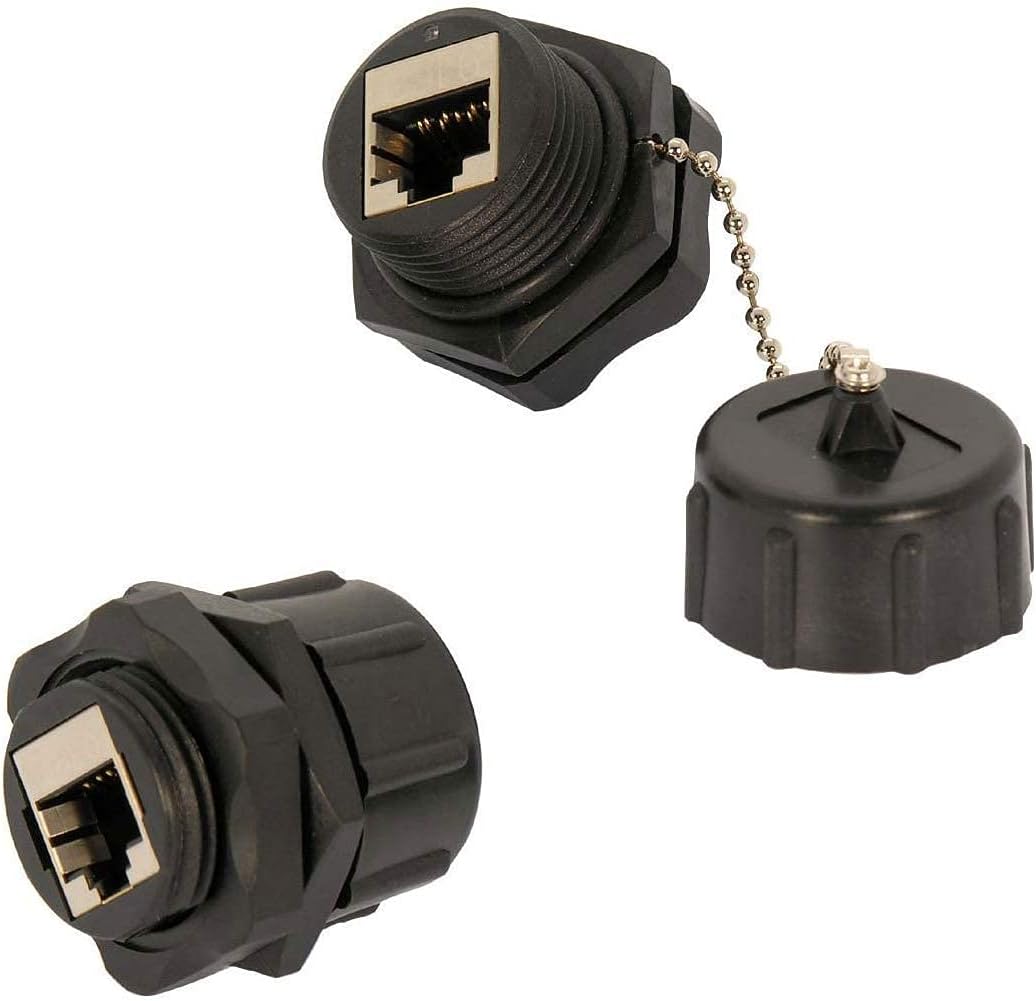 InstallerParts CAT6 RJ45 Shielded Industrial Panel Mount Bulkhead ...