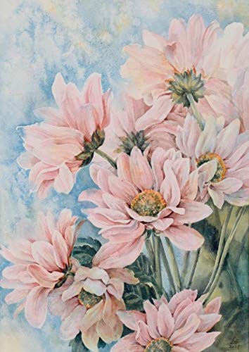 New Anjani Art Gallery Fresh White Blooming Flowers Unframed Printed ...