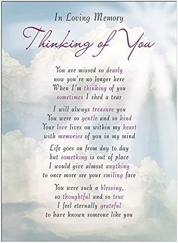 Thinking of You Memorial Remembrance Verse Plastic Coated Grave ...