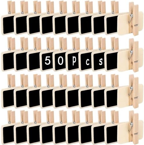 Amazon.com : 50Pcs Labels with Clips Mini Chalkboard Signs with Clip ...