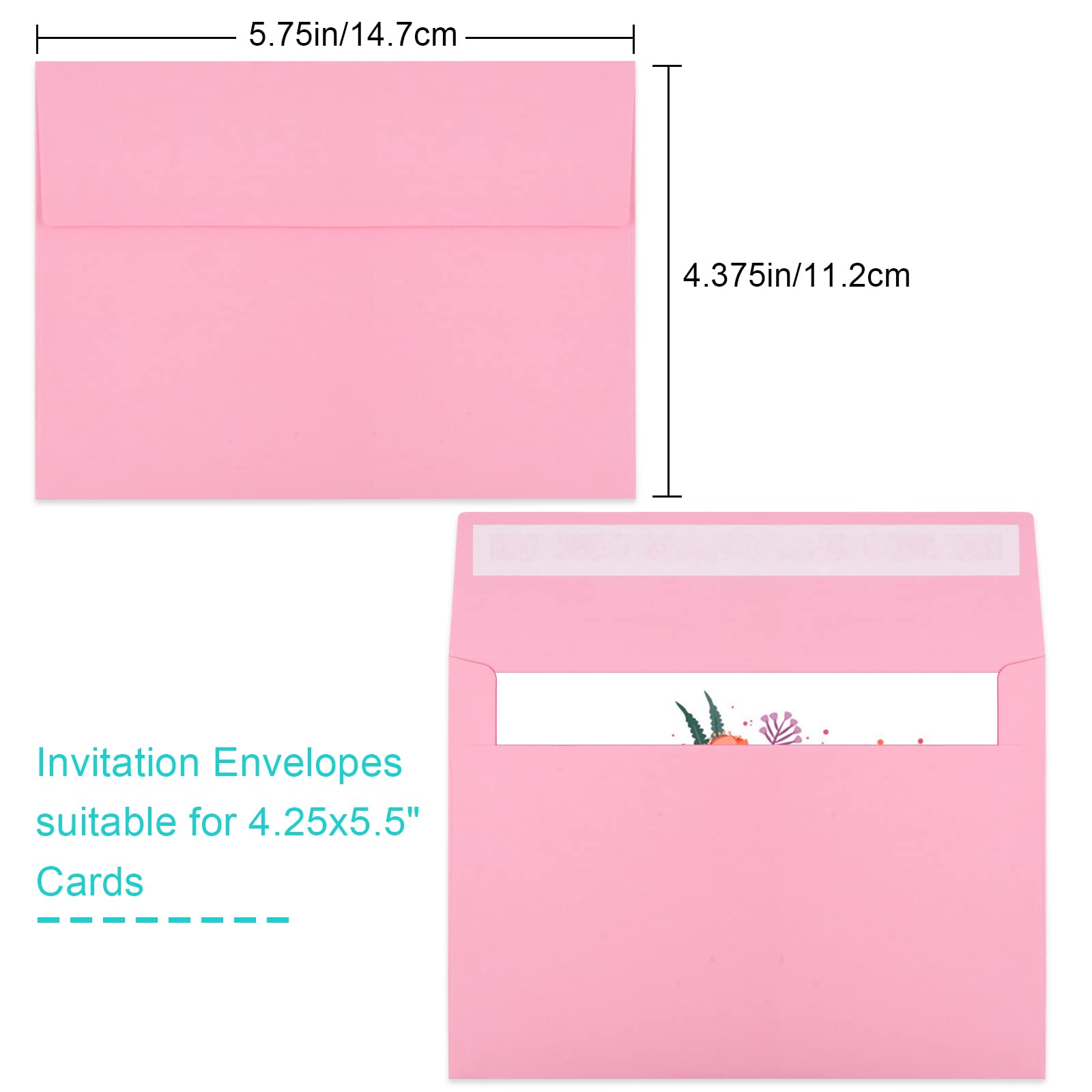 Snapklik.com : 70 Packs Of Invitation Envelopes, A2 Envelopes Pink ...