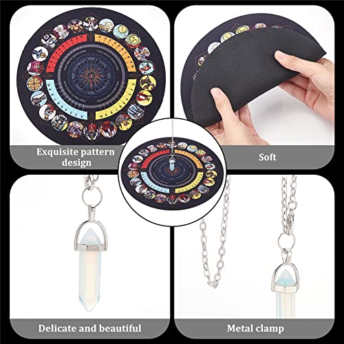 CRASPIRE Pendulum Board Dowsing Divination with Opalite Pendulum, Altar ...