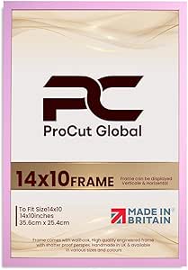 Procut Global Picture Frames 14x10 Pastel Pink -Sleek 14x10 Poster ...
