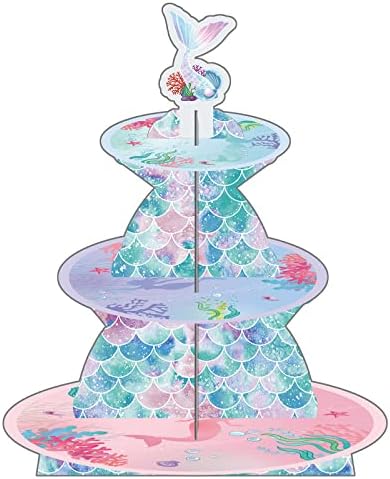 Amazon.com: Mermaid Cupcake Stand, Under The Sea Mermaid Themed Party ...