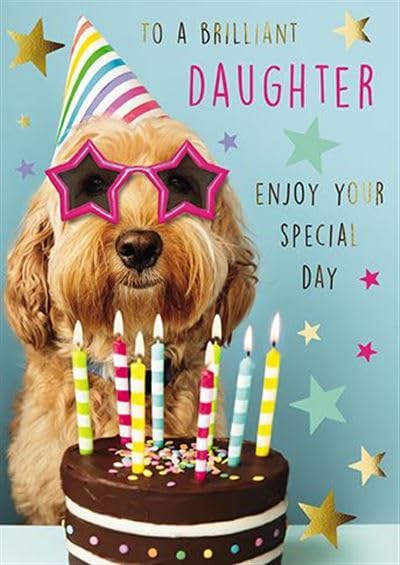 Brilliant Daughter Funny Birthday Card - Party Cockapoo and Birthday ...