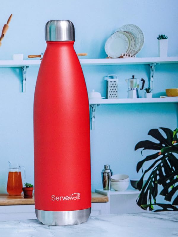 Servewell 1 pc Bali - SS Single Wall Bottle 1000 ml - Fuji Red : Amazon ...