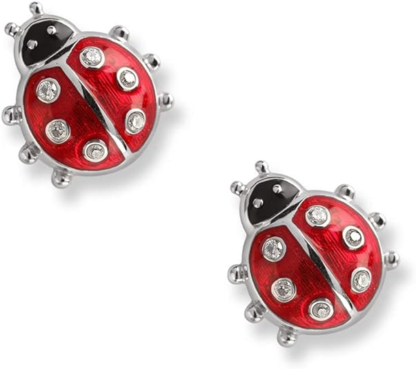 Amazon.com: Cute Ladybug Tiny Stud Earrings for Women Girls 925 ...